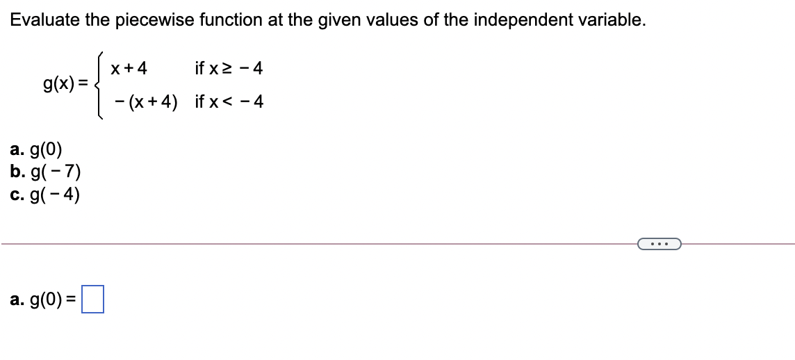 Solved х Evaluate the function f(x) = at the given values of | Chegg.com