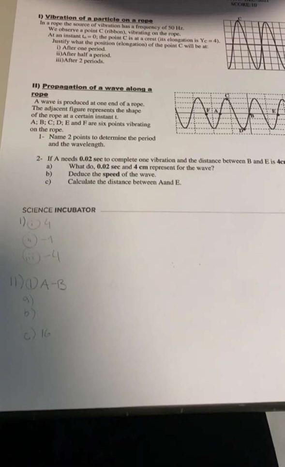 Solved CORO 1) Vibration of a particle on a rope In a rope | Chegg.com