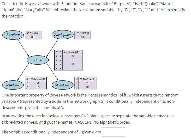 Solved Consider the Bayes Network with 5 random Boolean | Chegg.com