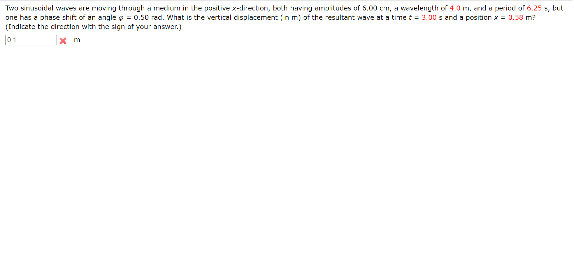 Solved Two sinusoidal waves are moving through a medium in | Chegg.com