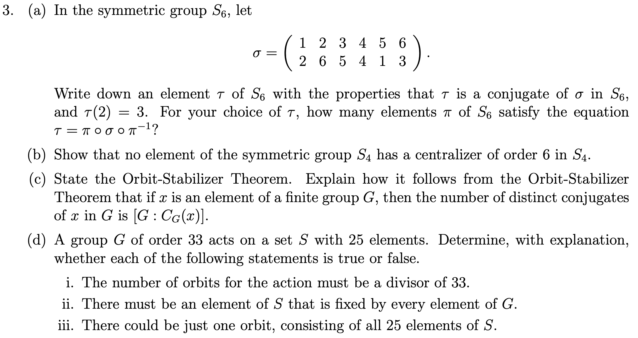 Solved (a) ﻿In the symmetric group S6, | Chegg.com