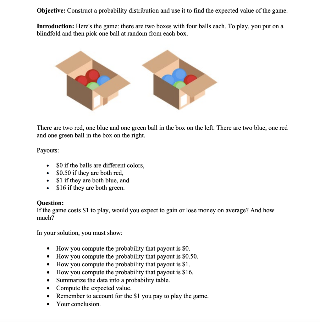 Solved Objective: Construct a probability distribution and | Chegg.com