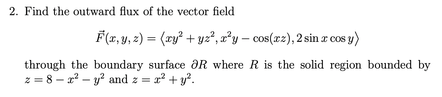Solved Find the outward flux of the vector | Chegg.com