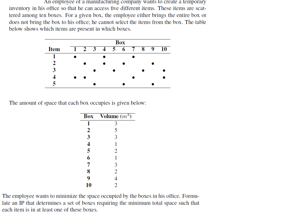 An employee of a manufacturing company wants to | Chegg.com