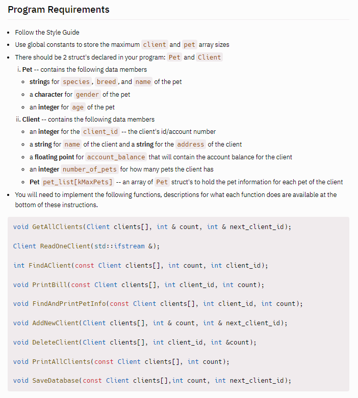 Solved - Practice writing a larger and more "fully featured" | Chegg.com