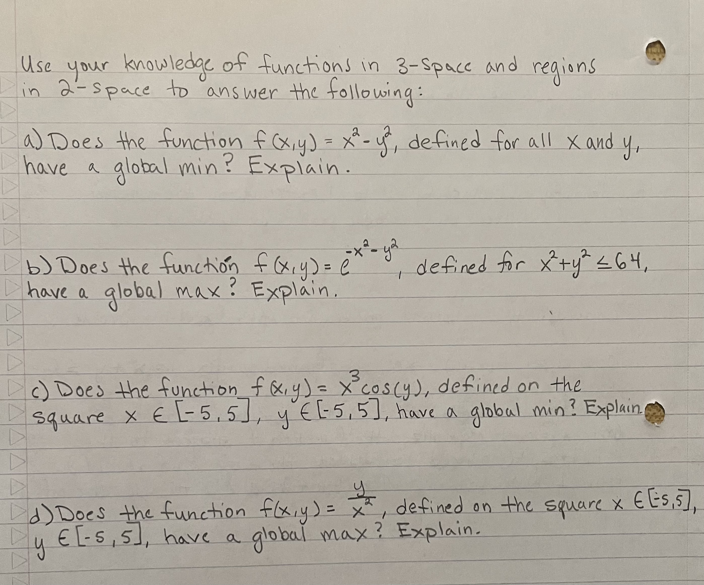 Solved Use your knowledge of functions in 3 -space and | Chegg.com