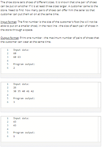 Solved The shoe store sells shoes of different sizes. It is | Chegg.com