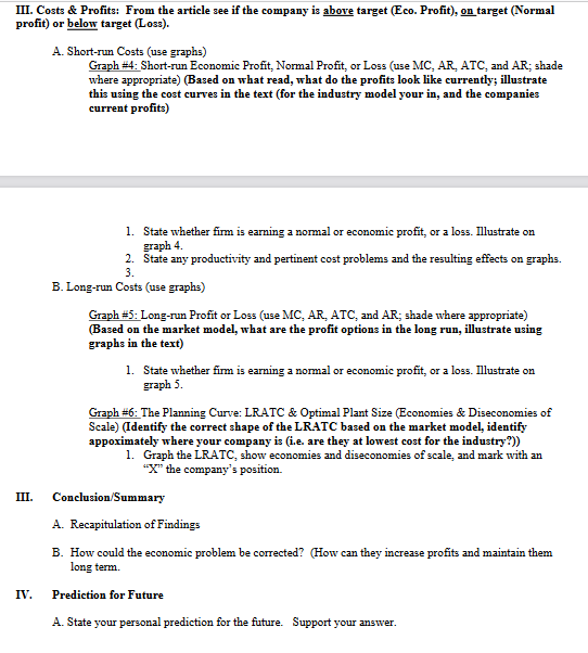 I. II. Microeconomics: Case Study Classification as | Chegg.com