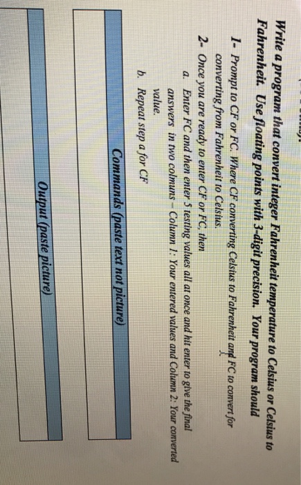 Solved Write a program that convert integer Fahrenheit | Chegg.com