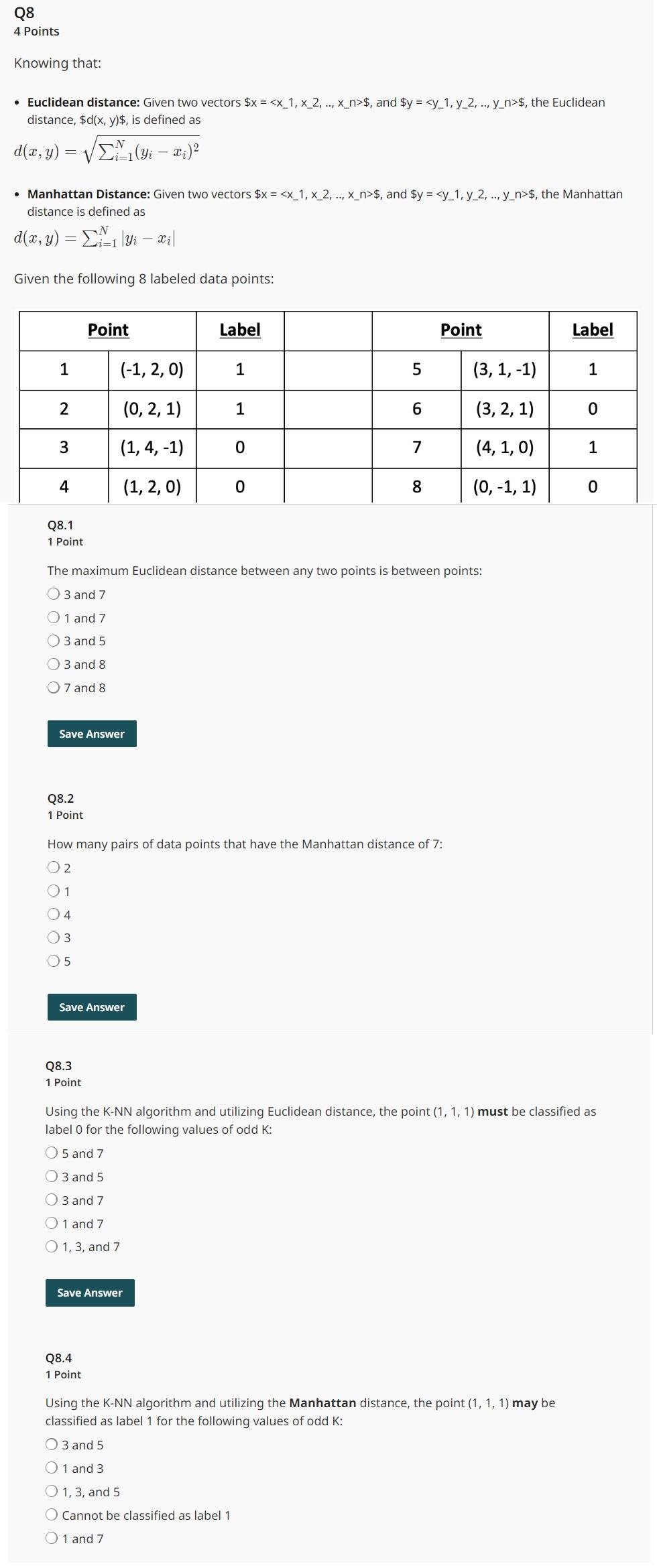Solved - Euclidean distance: Given two vectors $x2= | Chegg.com