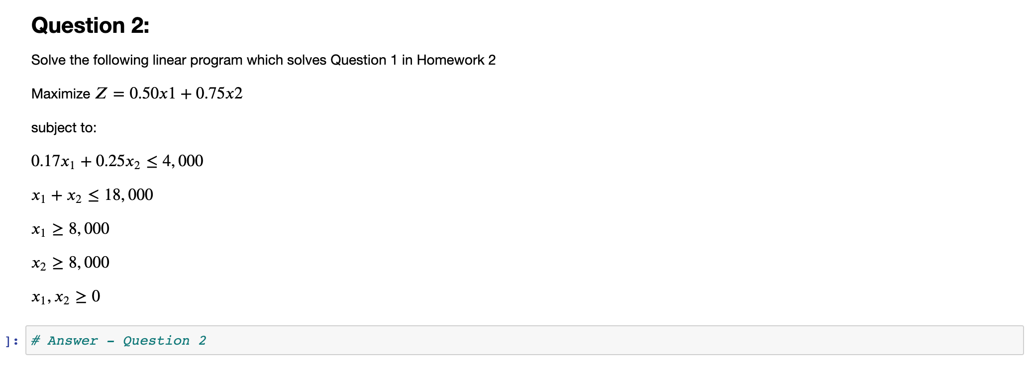 Solved Solve the following linear program which solves | Chegg.com