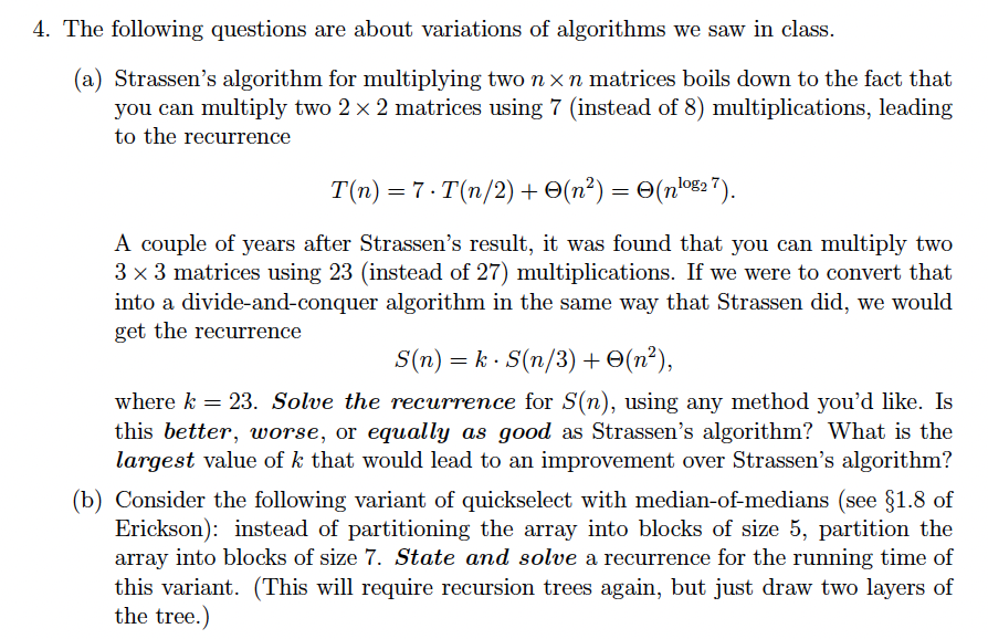 Solved The following questions are about variations of | Chegg.com