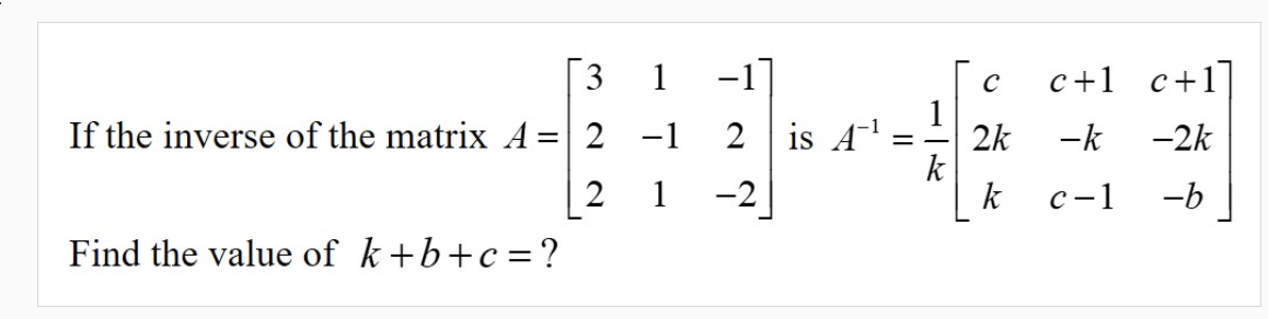 Solved inverse of the matrix A=⎣⎡3221−11−12−2⎦⎤ is | Chegg.com
