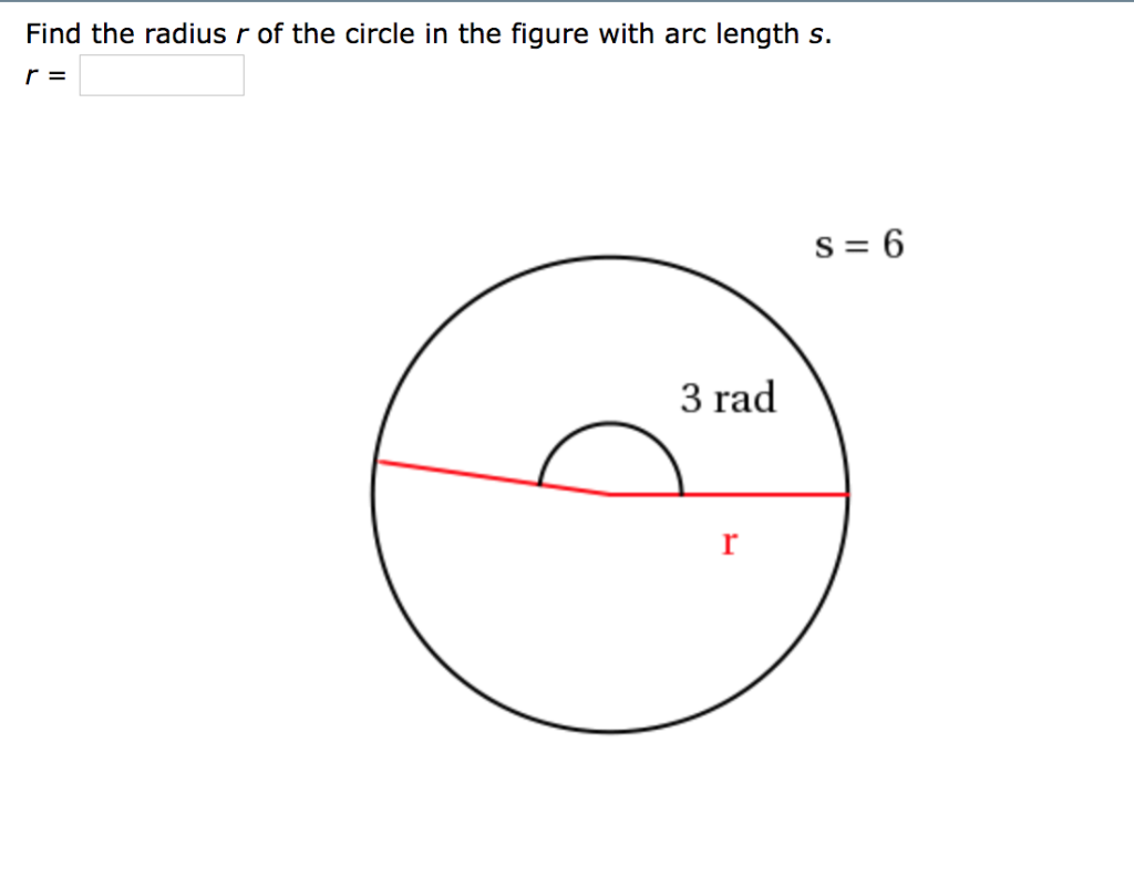 Solved Find the radius r of the circle in the figure with | Chegg.com