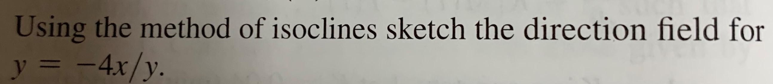 Solved Using the method of isoclines sketch the direction | Chegg.com