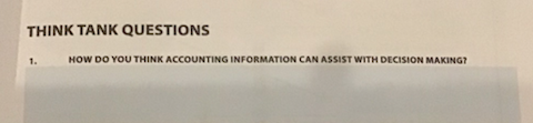 Solved THINK TANK QUESTIONS HOW DO YOU THINK ACCOUNTING | Chegg.com