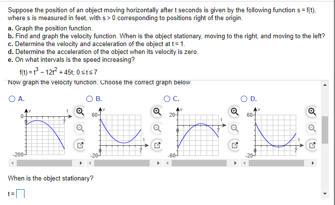 Solved Suppose the position of an object moving horizontally | Chegg.com