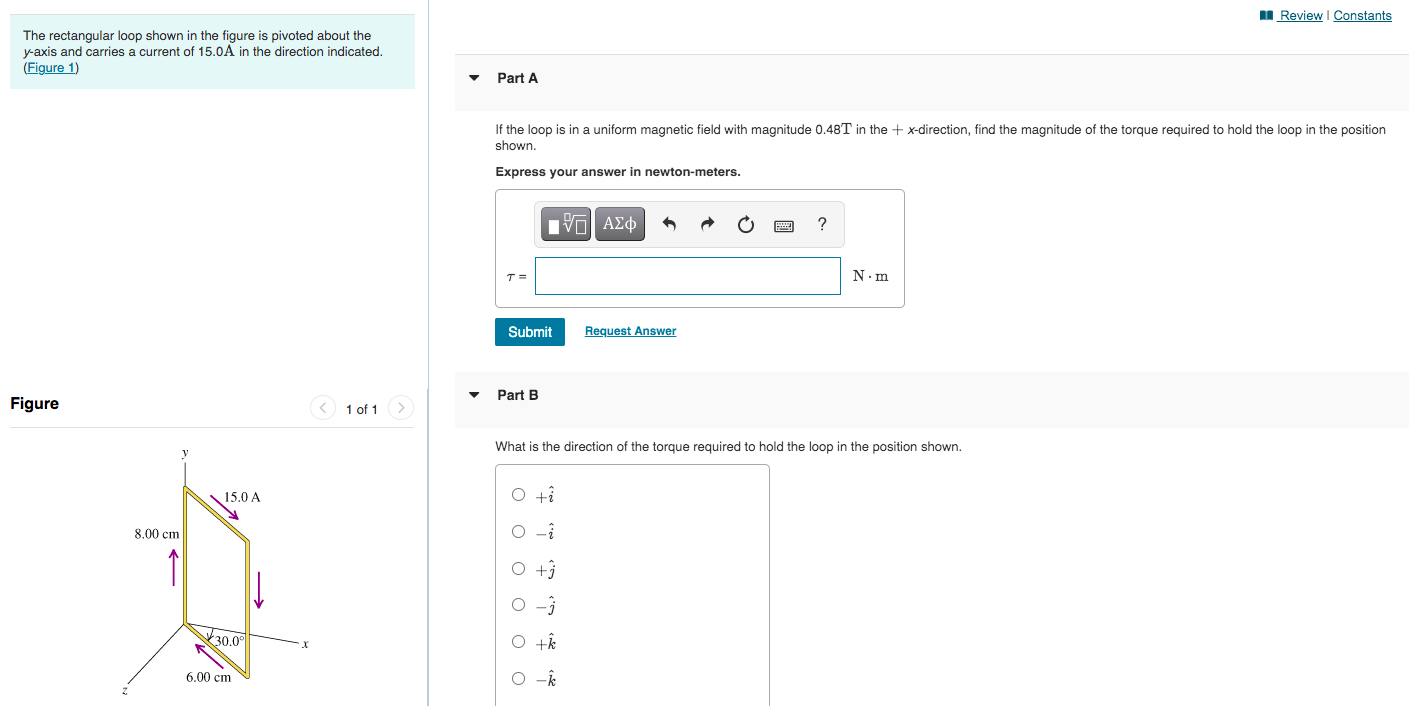 Solved Review Constants The rectangular loop shown in the | Chegg.com