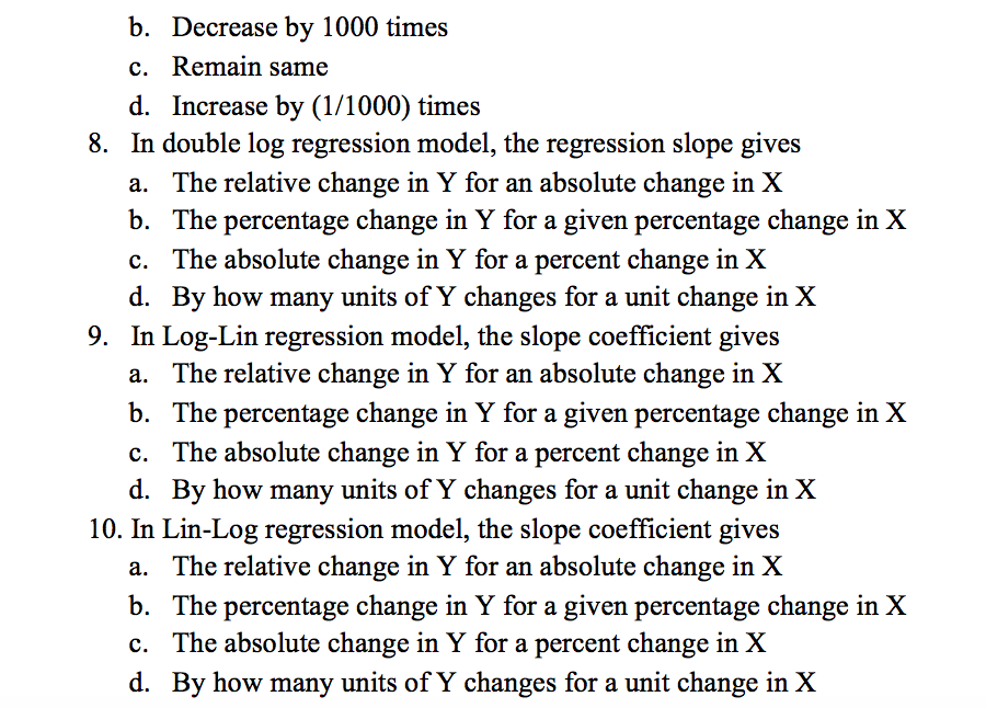 Solved For a regression through the origin, the intercept is | Chegg.com