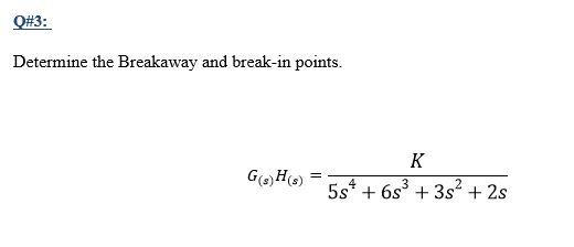 Solved Q#3: Determine the Breakaway and break-in points. GH | Chegg.com