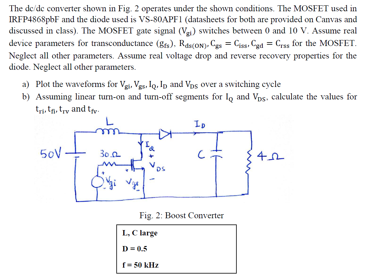 Solved The dc/dc converter shown in Fig. 2 operates under | Chegg.com