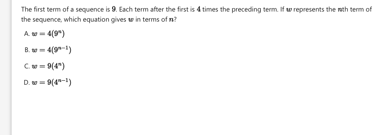 Solved The first term of ﻿a sequence is 9. ﻿Each term after | Chegg.com