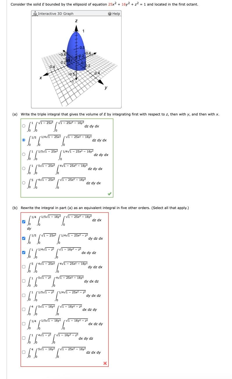 Solved Consider the solid E bounded by the ellipsoid of | Chegg.com