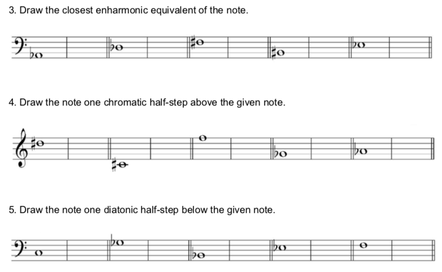 3. Draw the closest enharmonic equivalent of the | Chegg.com