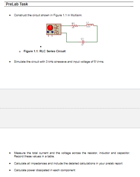 Solved PreLab TaskConstruct the circuit shown in Figure 1.1 | Chegg.com