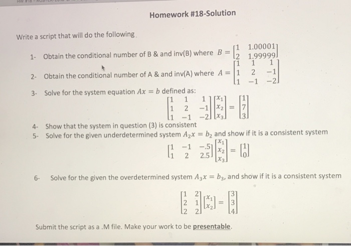 Solved Homework #18-Solution Write a script that will do the | Chegg.com