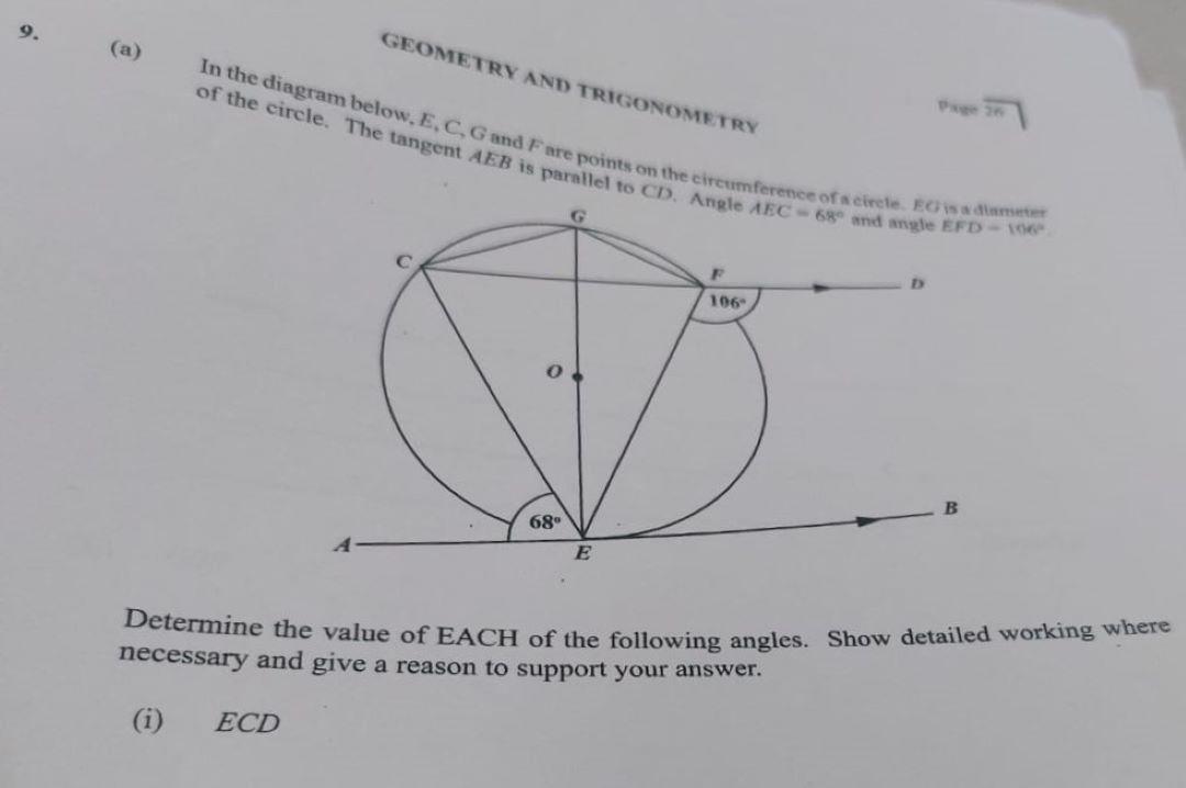 Solved 9. (a) In the diagram be of the ciagram below, E,C,G | Chegg.com