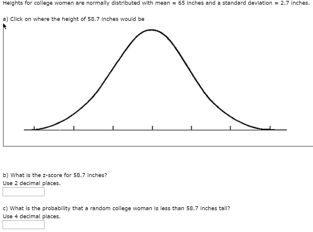 Solved Heights for college women are normally distributed | Chegg.com