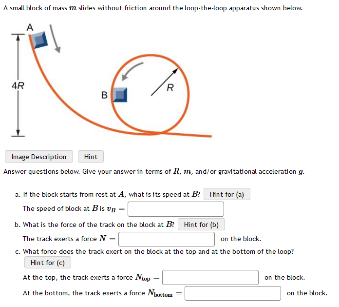Solved A small block of mass m slides without friction | Chegg.com