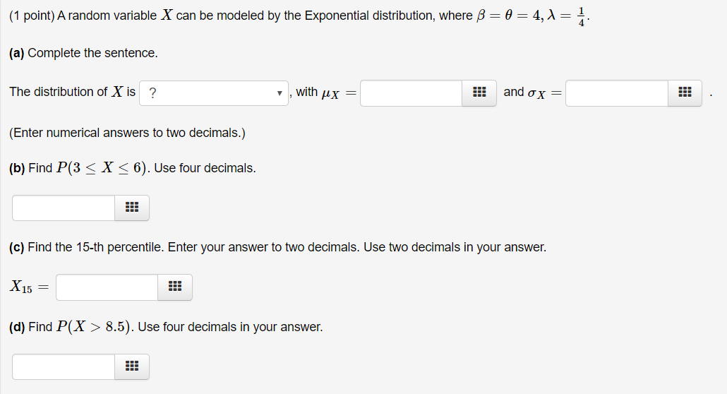 A random variable X can be modelled by | Chegg.com