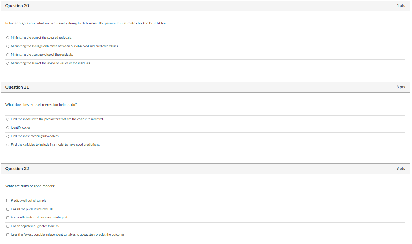 Solved In linear regression, what are we usually doing to | Chegg.com
