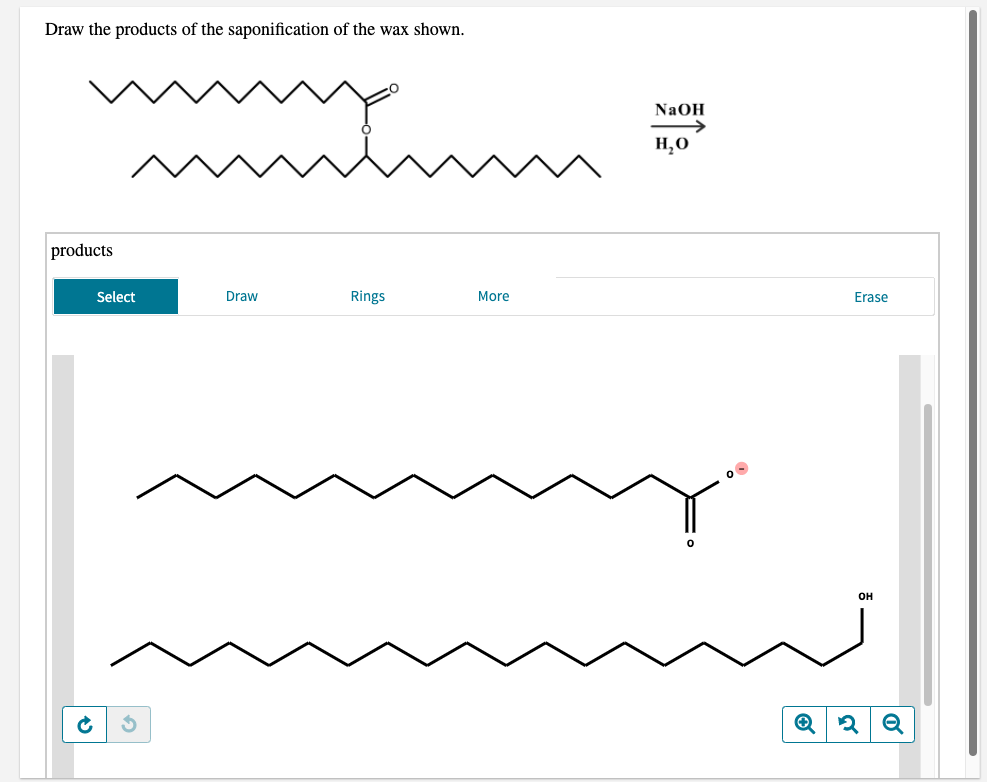 Solved Draw the products of the saponification of the wax | Chegg.com
