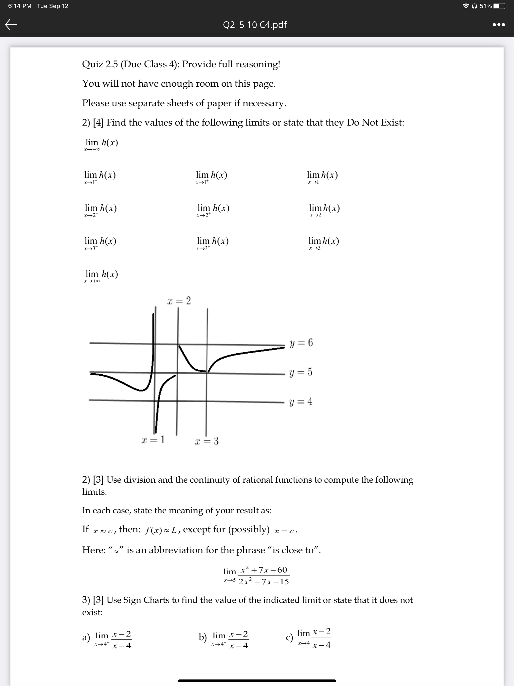 Solved Quiz 2.5 (Due Class 4): Provide full reasoning! You | Chegg.com
