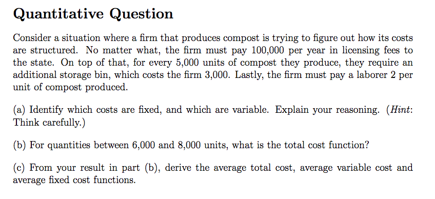 Solved Quantitative Question Consider a situation where a | Chegg.com