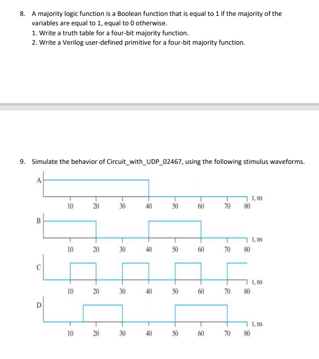 Solved 8 A Majority Logic Function Is A Boolean Function 0192