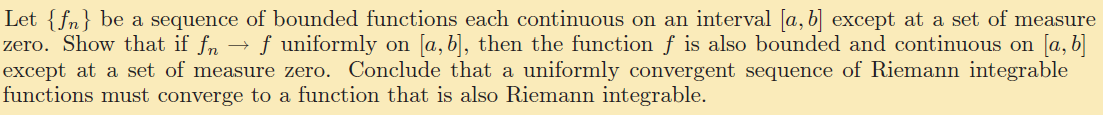 Solved Let {fn} be a sequence of bounded functions each | Chegg.com