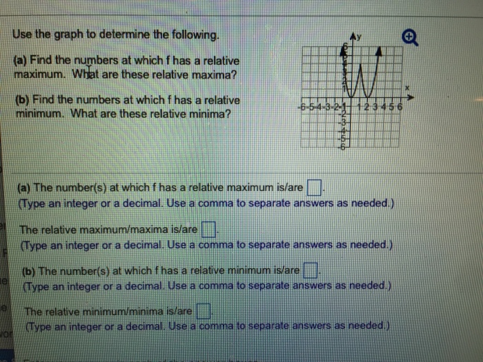 Solved Use The Graph To Determine The Following A Find