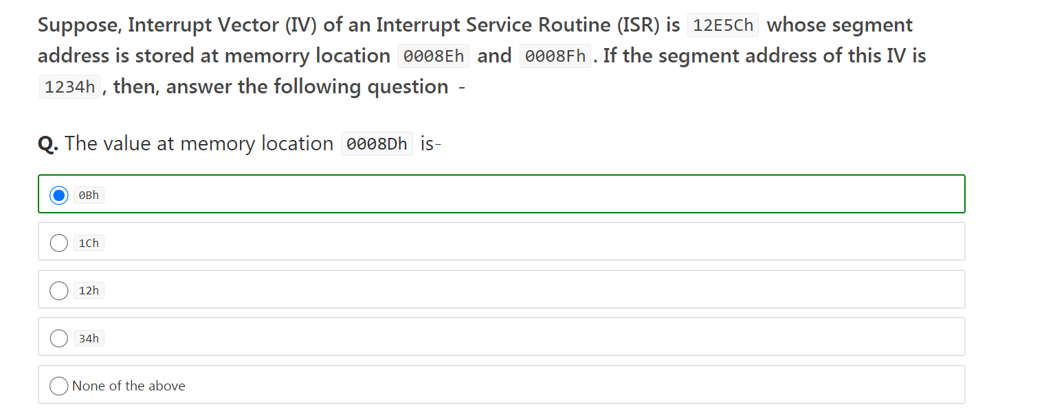 Solved Suppose, Interrupt Vector (IV) of an Interrupt | Chegg.com