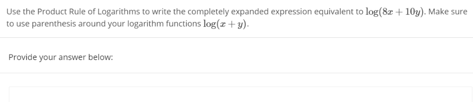 Solved Use the Product Rule of Logarithms to write the | Chegg.com