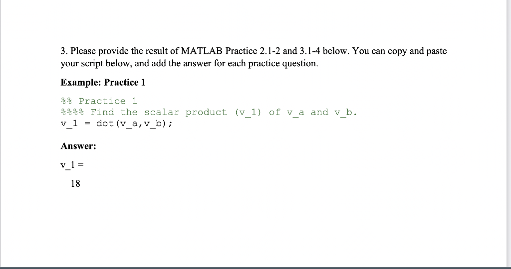 Solved 3. Please provide the result of MATLAB Practice 2.1-2 | Chegg.com
