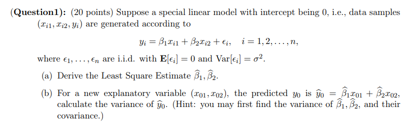 Solved Question1): (20 points) Suppose a special linear | Chegg.com