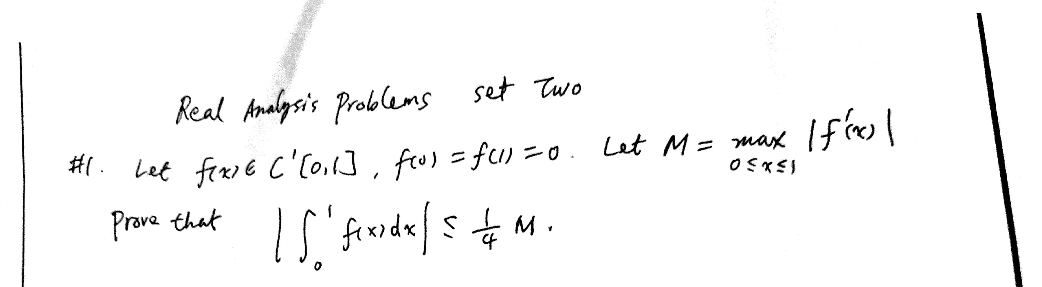 Solved Real Analysis problems set two #1. Let | Chegg.com