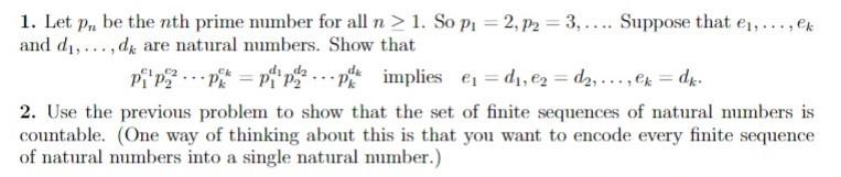 Solved 1. Let Pn be the nth prime number for all n > 1. So | Chegg.com