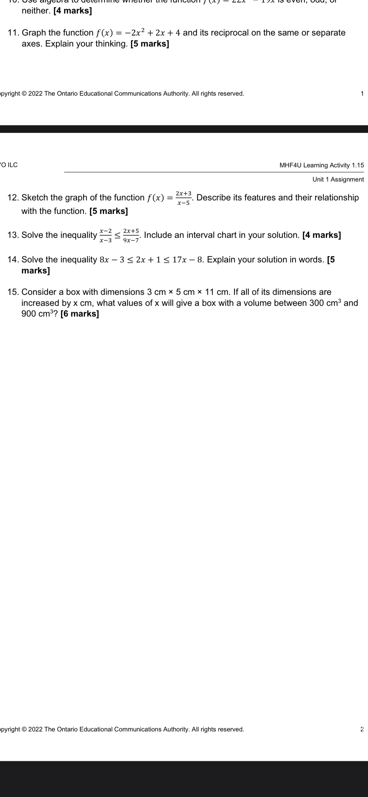 Solved 1. Rod says that he is thinking of a one variable | Chegg.com