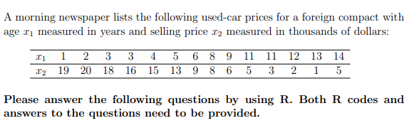 Solved Question: Construct construct a chi-square plot Using | Chegg.com