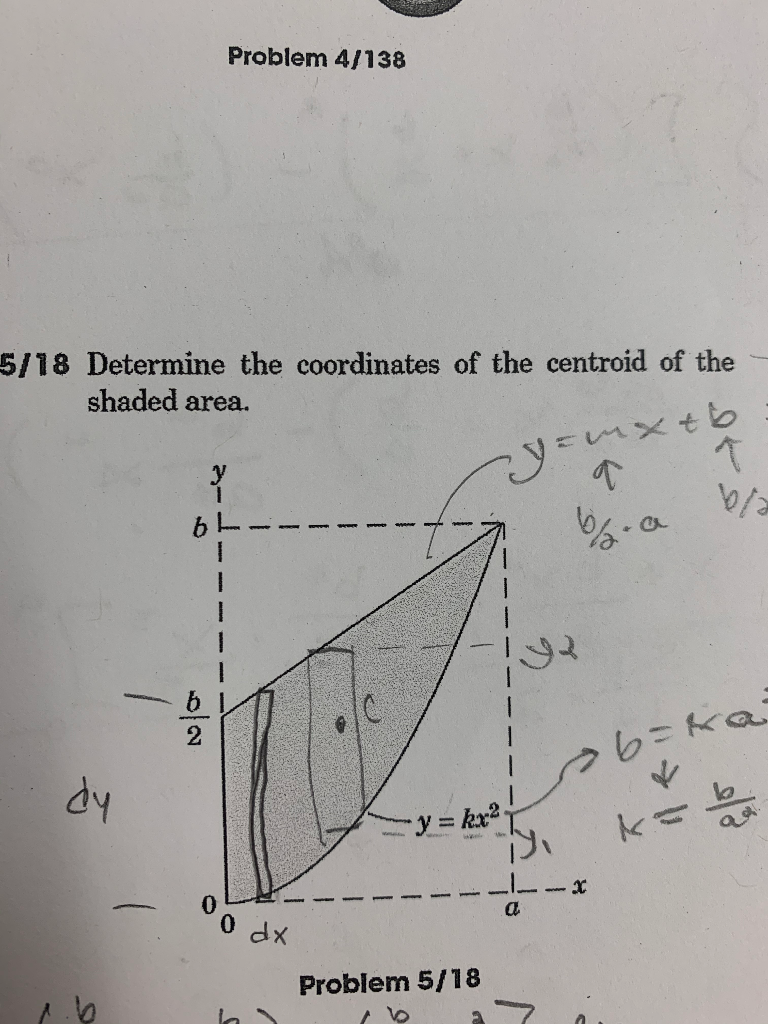 5/18 Determine the coordinates of the centroid of the | Chegg.com